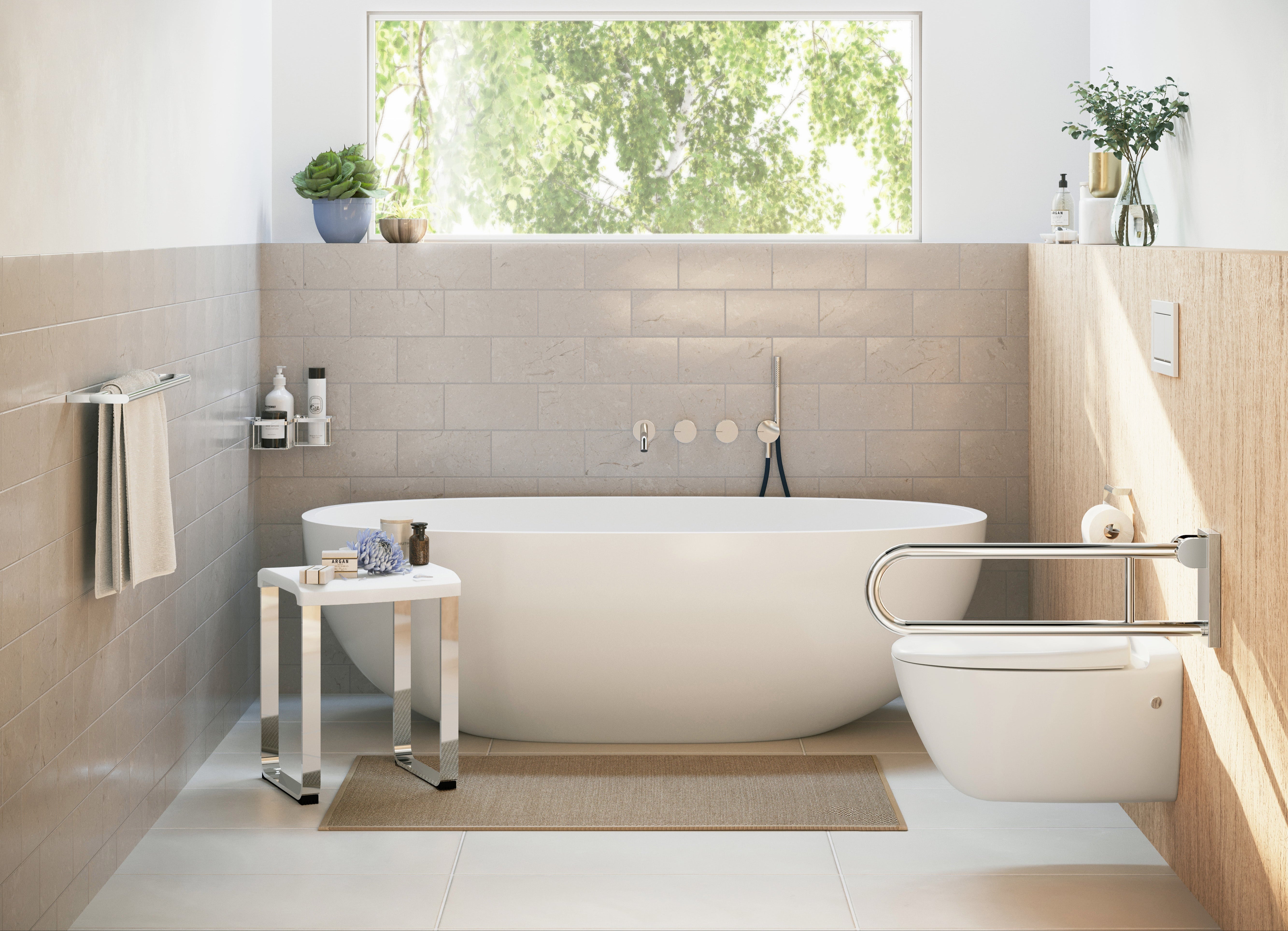 Bathtub Grab Bars in Brass & Stainless Steel | Smedbo